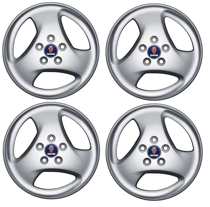 Complete set of 4 genuine saab wheels in 16 for saab 900 NG, 9.3, 9.5 ...