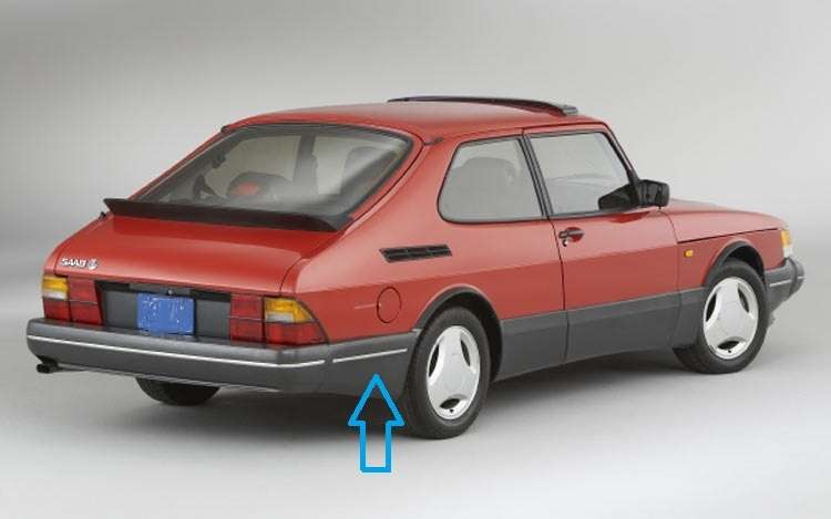 Rear Right Side Bumper Extension for saab 900 Aero 1987-1993 - RBM Saab ...