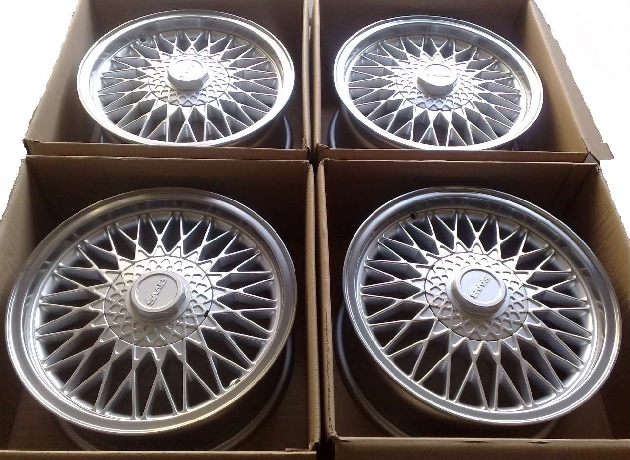 Complete set of 4 Cross Spokes wheels in 16 for saab 900 classic and ...